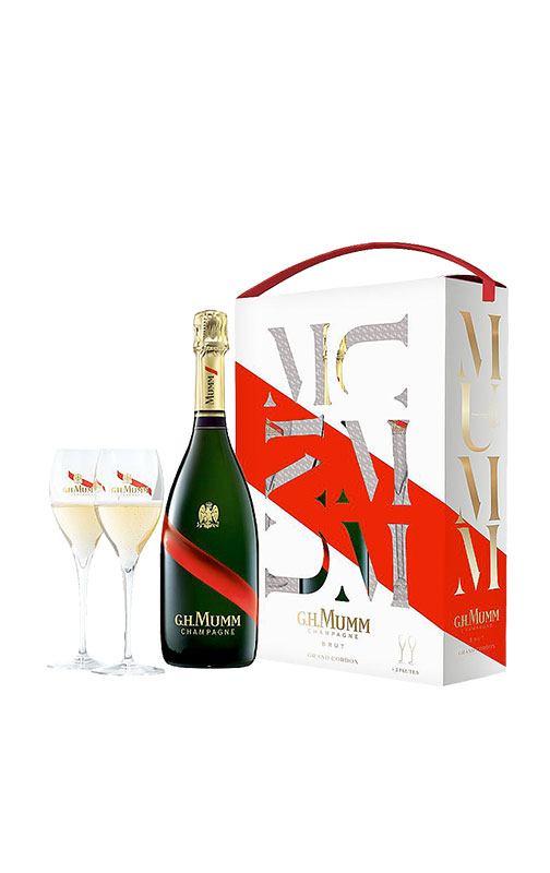 Mumm Grand Cordon case with 2 glasses – HTH CELLAR